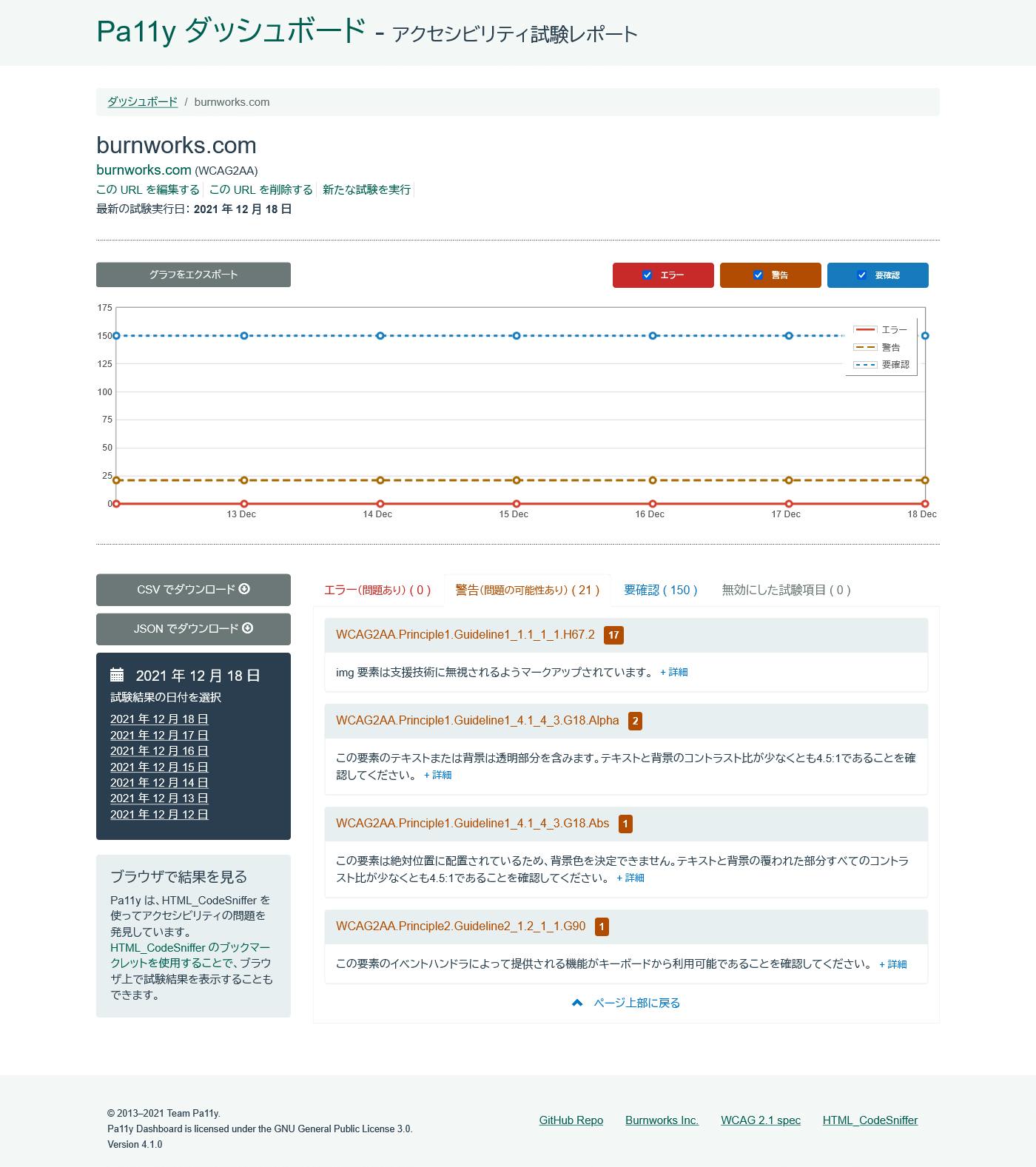 GitHub - burnworks/burnworks-pa11y-dashboard: Pa11y Dashboard Japanese ...